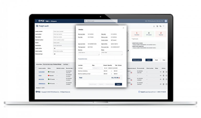 Freight Audit and Pay in your TMS for Shippers | PCS Software